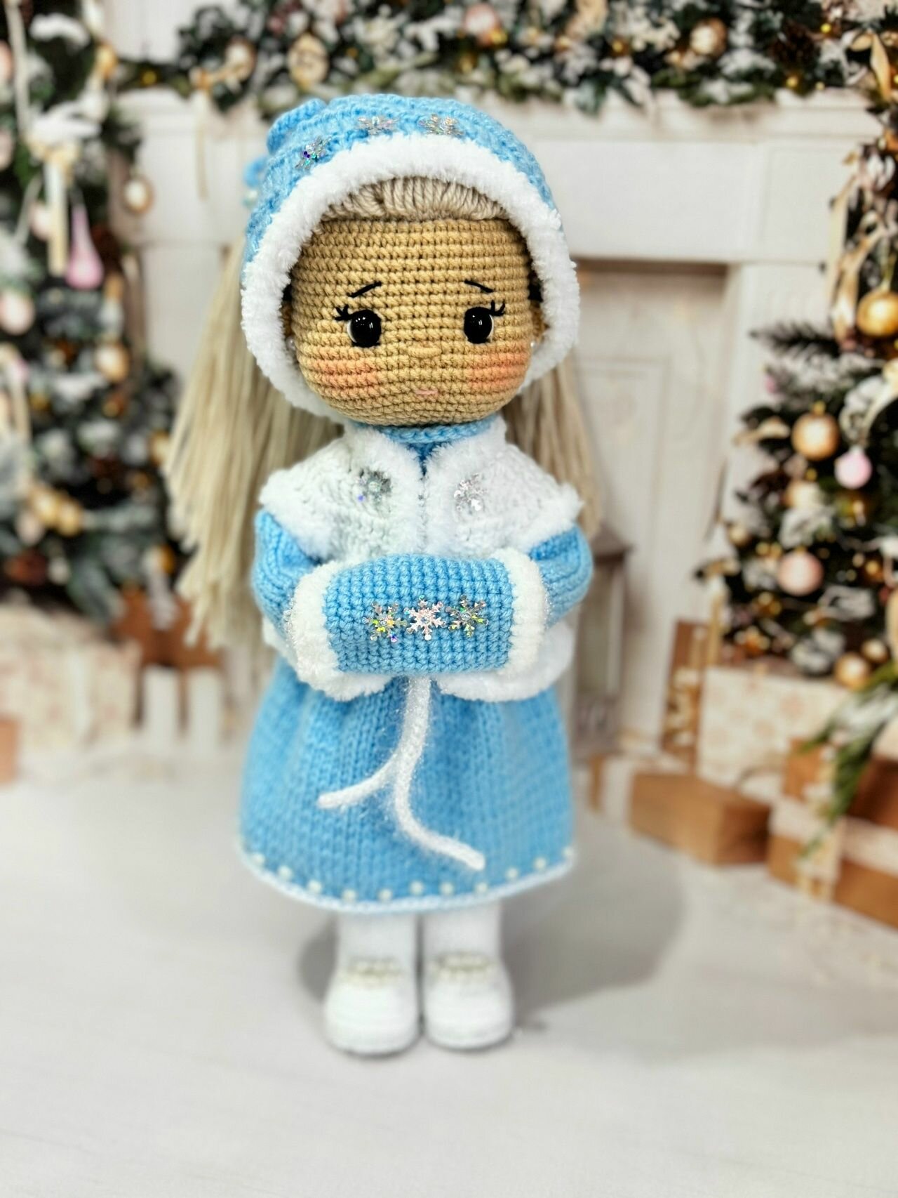 Вязаная кукла куколка 17 / Ручная работа 30 см