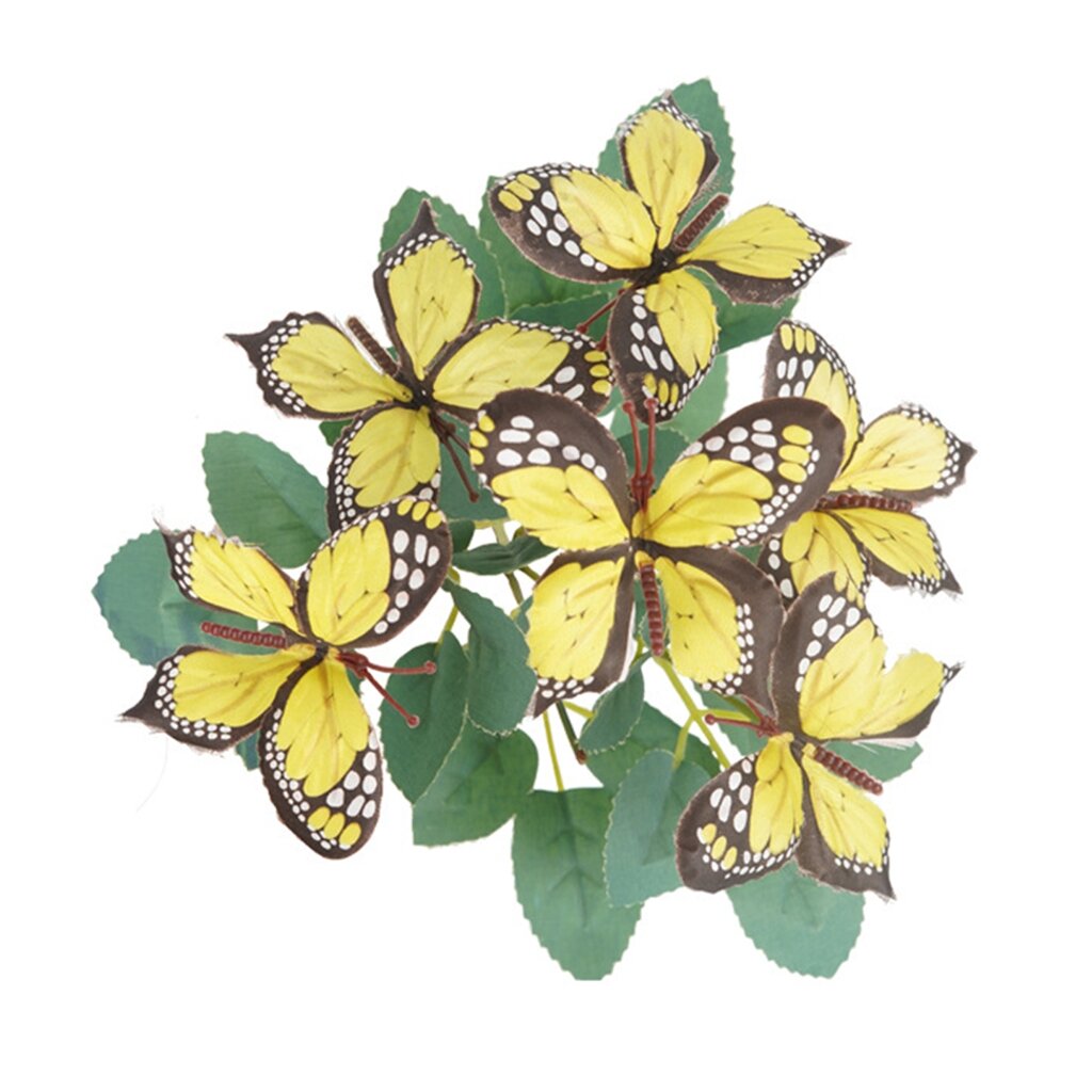 Красочный цветок-имитатор бабочки с 7 головками-желтый