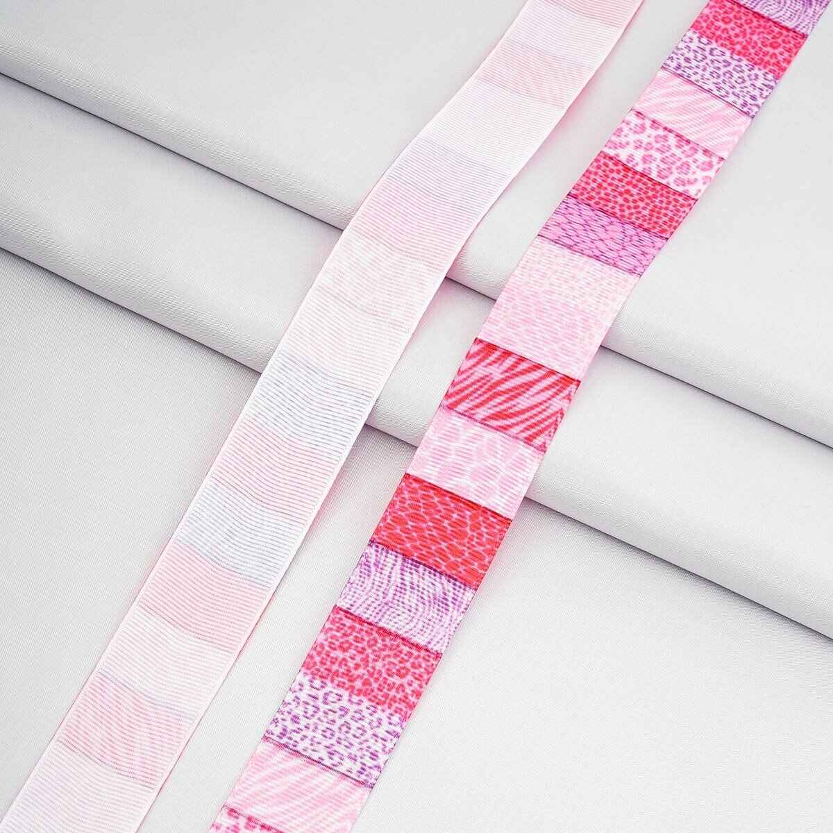 Лента декоративная, упаковочная, репсовая, 5 см х 22,5 м, разноцветная с узором