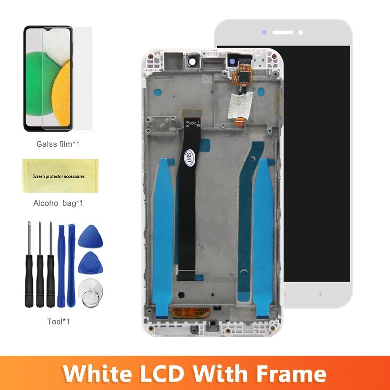 Сменный экран для Xiaomi Redmi 4X MAG138 MAE136, ЖК-дисплей, цифровой сенсорный White With Frame