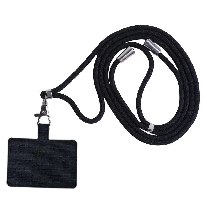 Регулируемый ремешок, эластичный шейный ремешок, модный съемный шейный плечевой телефон, держатель через плечо, универсальный смартфон Black