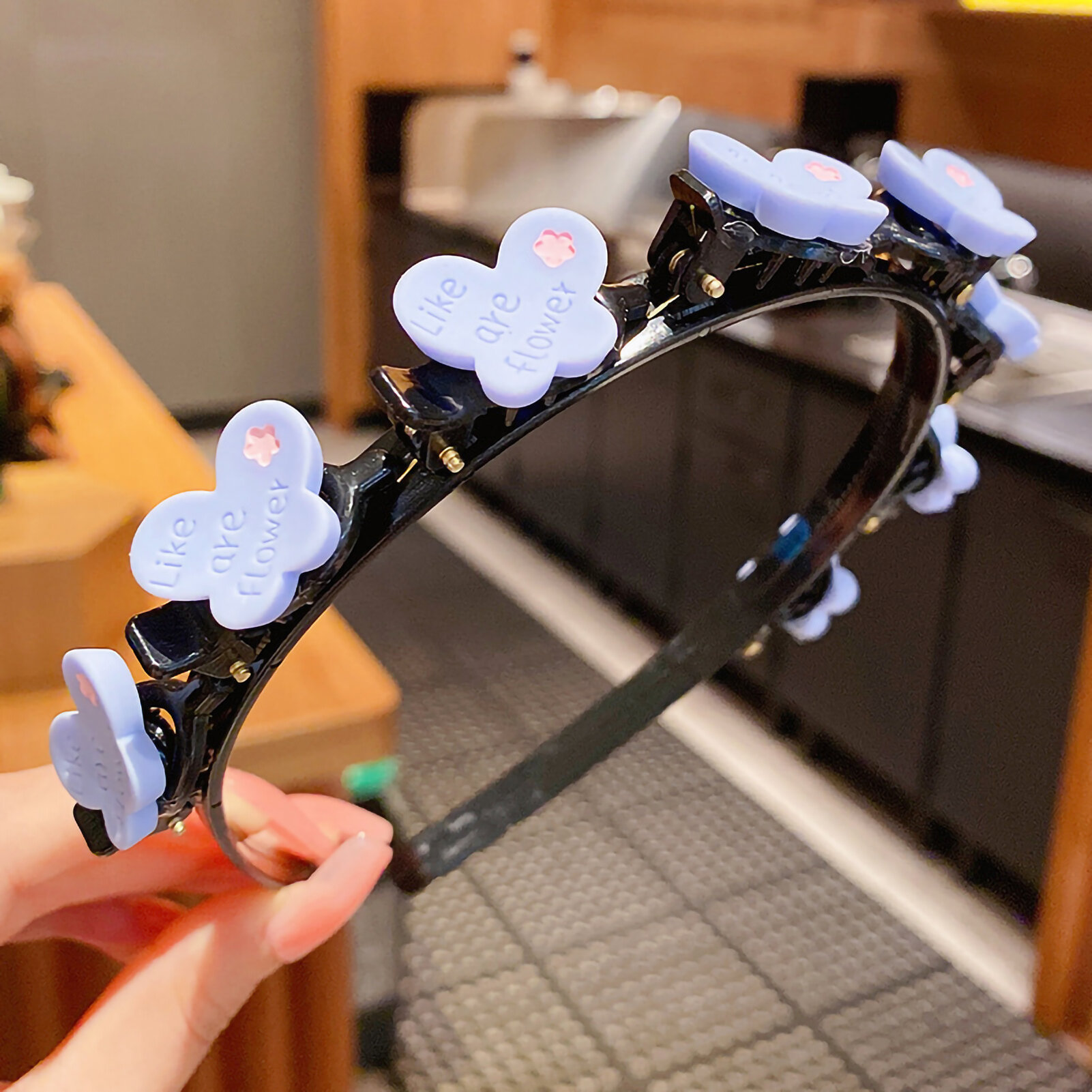 Повязка на голову для девочек, милый, изысканный, с подвеской, обруч для волос, для путешествий, повседневной жизни, синяя бабочка