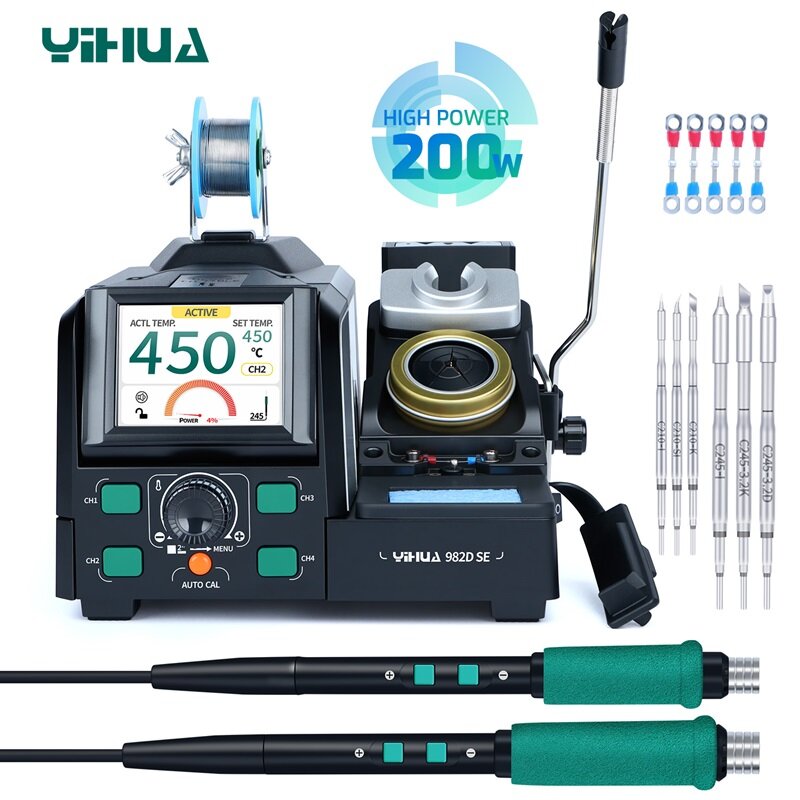 Паяльная станция YIHUA 982D SE C210+C245 2х3pcs tips с двумя паяльниками