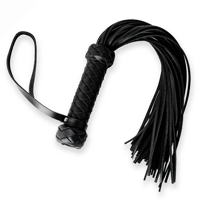 Плеть с плетеной ручкой, 60 см, натуральная кожа, универсальная