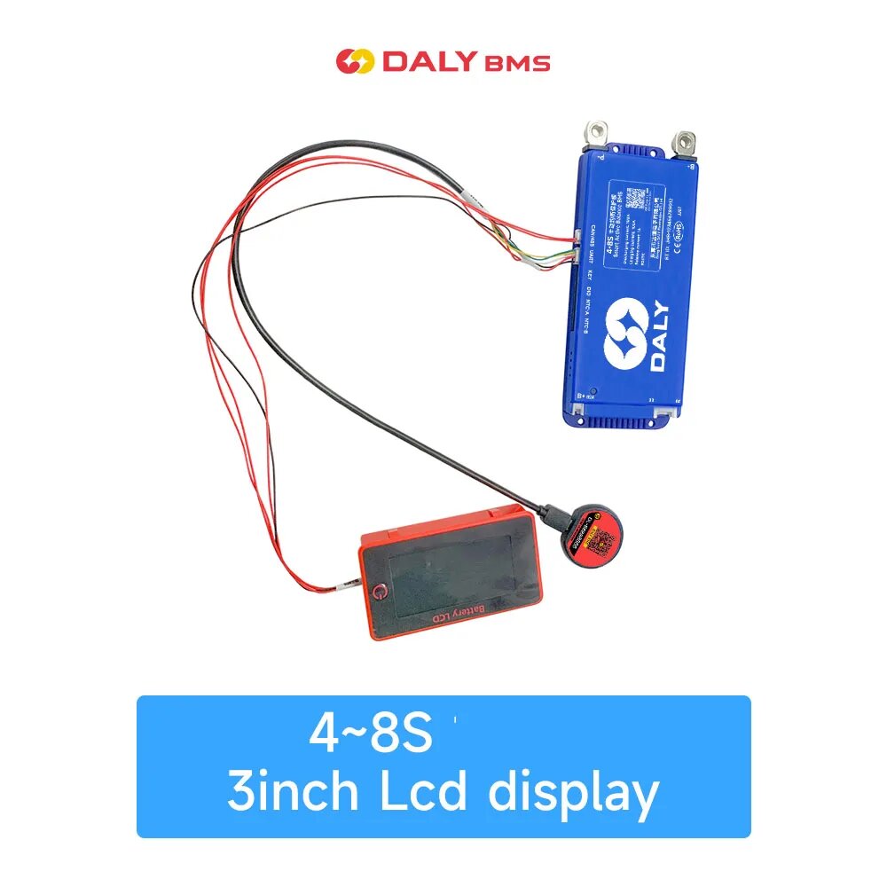 DALY 100 BALANCE BMS Bluetooth Батарейный модуль 100A, 4-8S WIFI-3LCD
