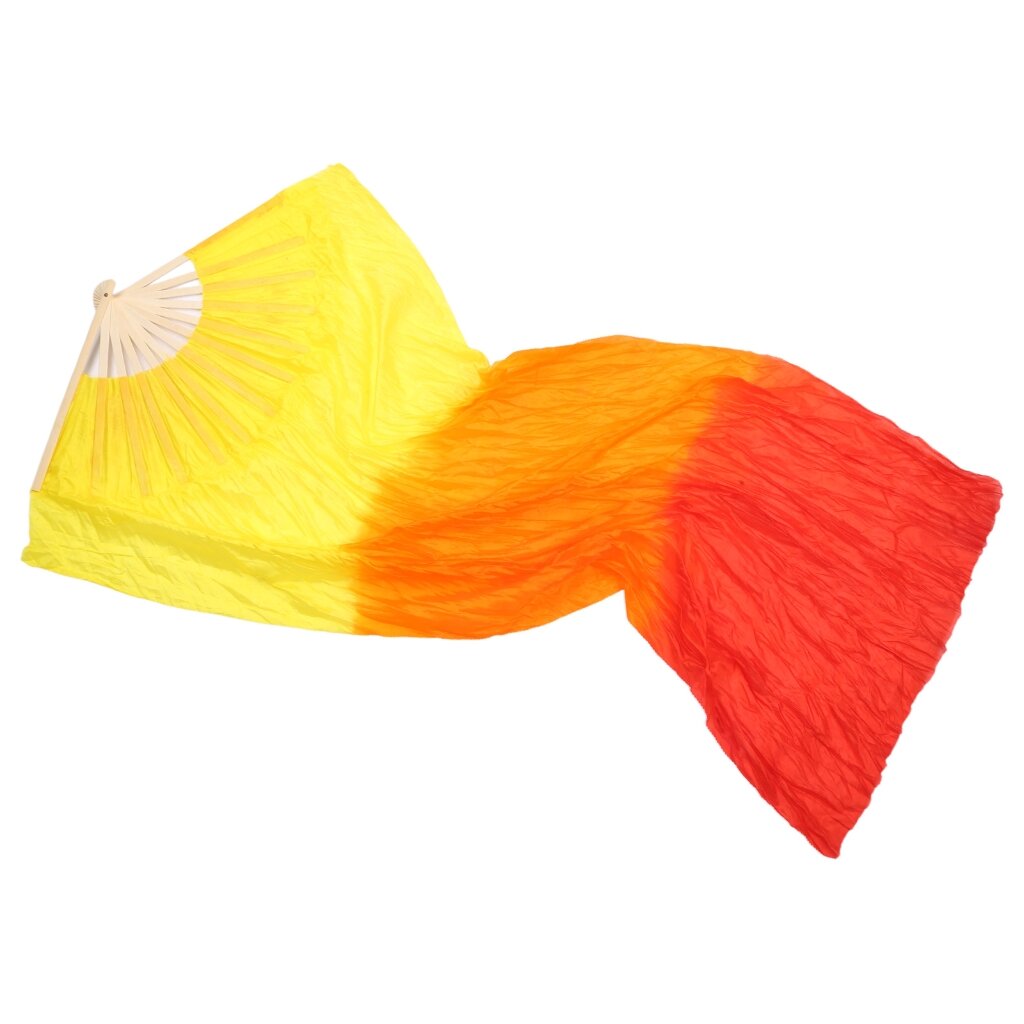 Легкий веер для танца живота из искусственного шелка, гибкий бамбуковый длинный веер для выступлений и тренировок