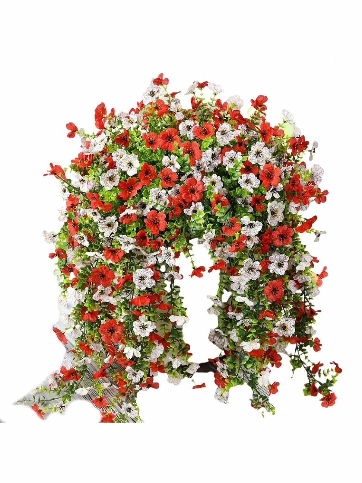 Стабилизированныецветы,2 имитация украшения дома Эвкалипт фиолетовый искусственный цветок, висящий на стене зеленые лозы растений-красный и белый эвкалипт Фиолетовый, висящий на стене