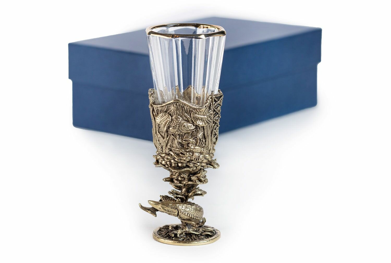 Рюмока лафитник " Рыбалка стерлядь" в подарочной коробке. Ручная работа Россия.