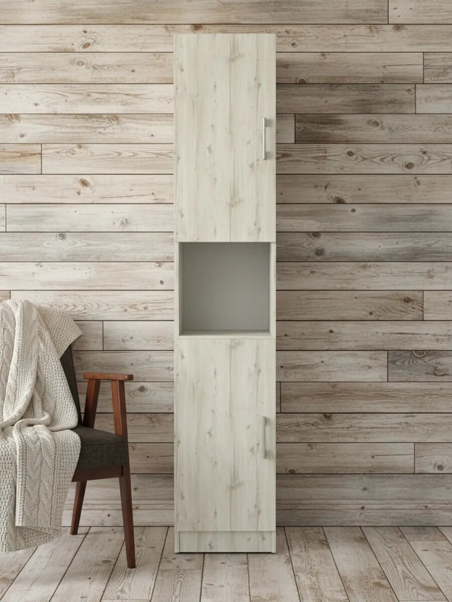 Шкаф пенал FRESTER распашной деревянный с полками в спальню прихожую, от производителя