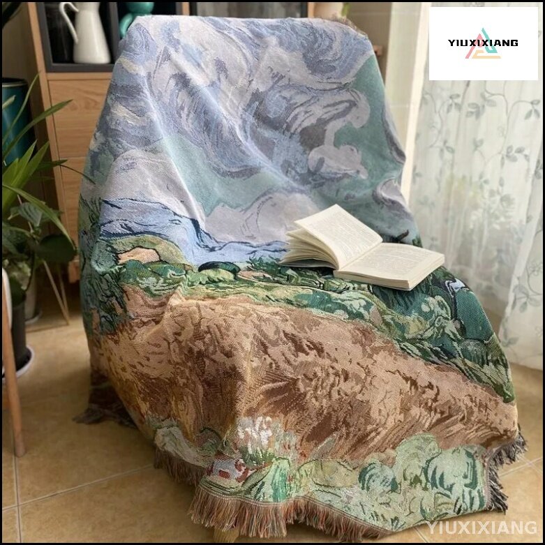 Эксклюзивный плед 160x130 см из хлопка и полиэфирного шелка