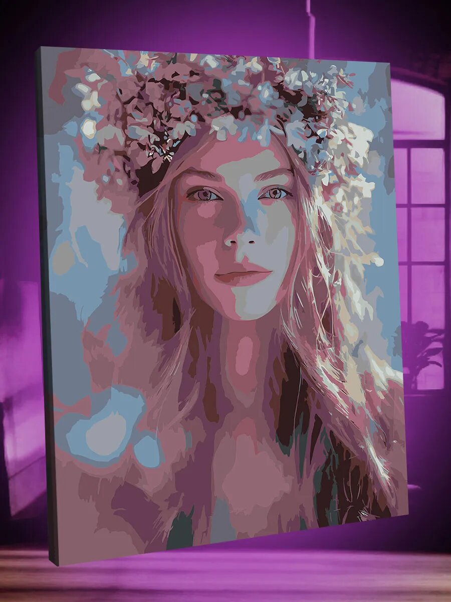 Картина по номерам Портрет девушки в венке