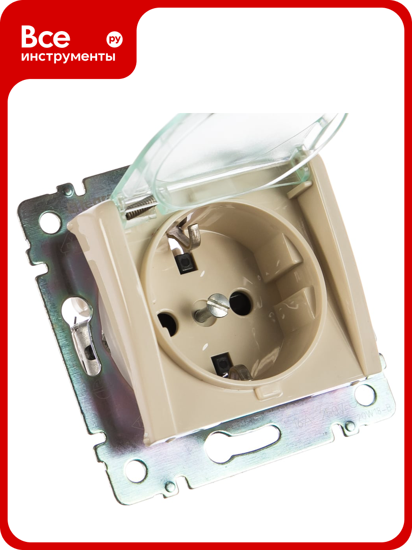 Розетка Legrand с заземлением IP44 Legrand Valena со шторками с защитной крышкой 16А 250В винтовые зажимы слоновая кость