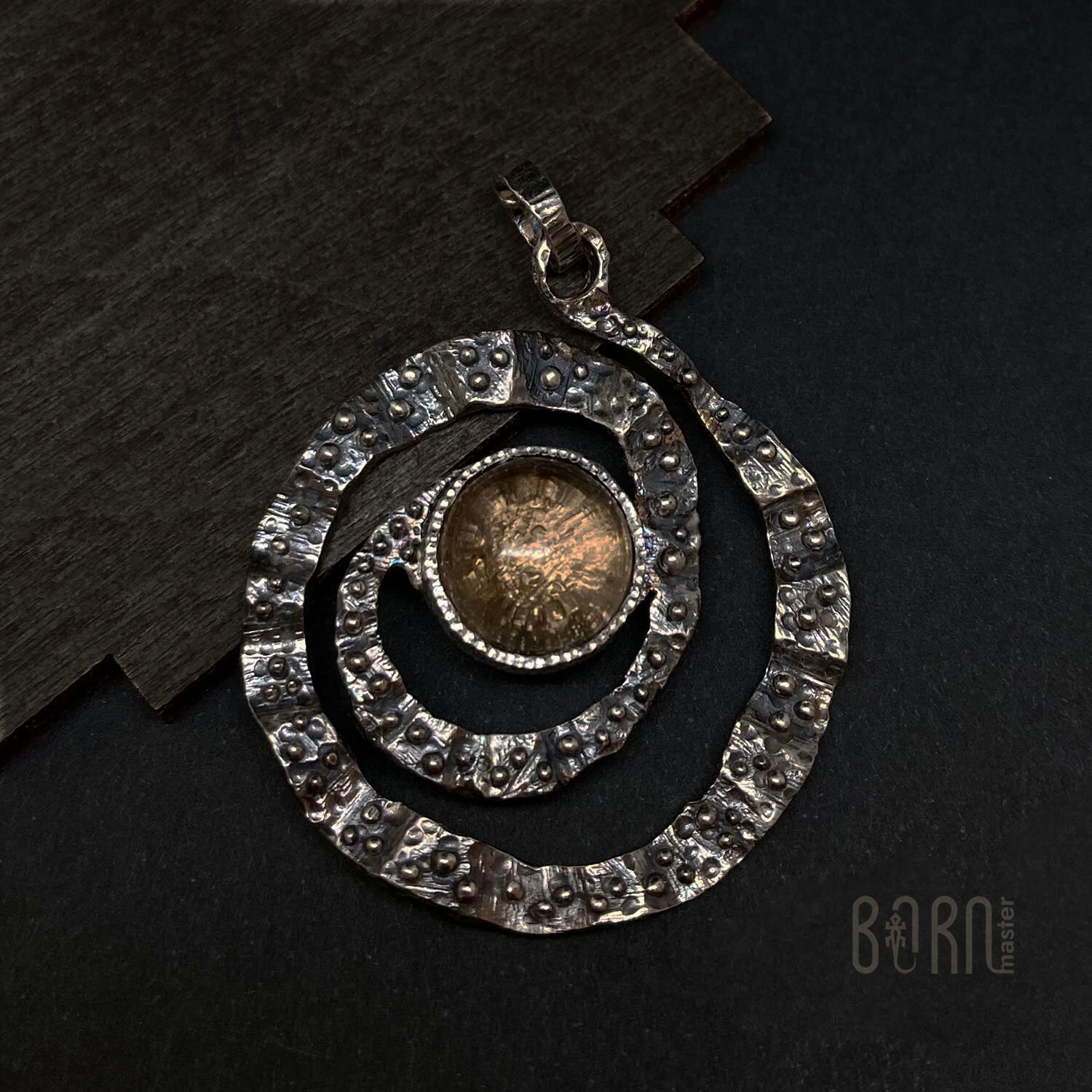 Подвеска, серебро, 925 проба, чернение, раухтопаз