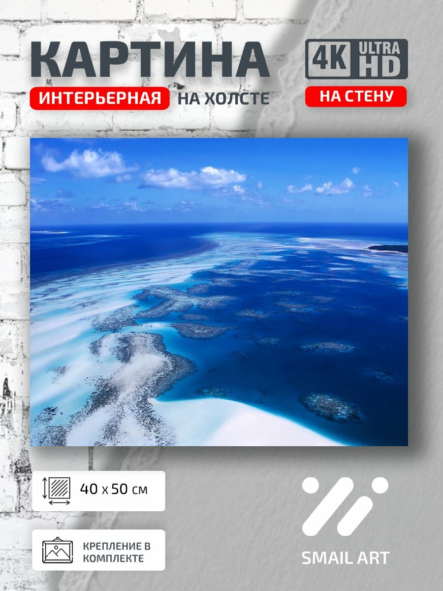 Картина на холсте интерьерная 40 на 50 на стену Яркая Islands для кабинета атмосфера декор