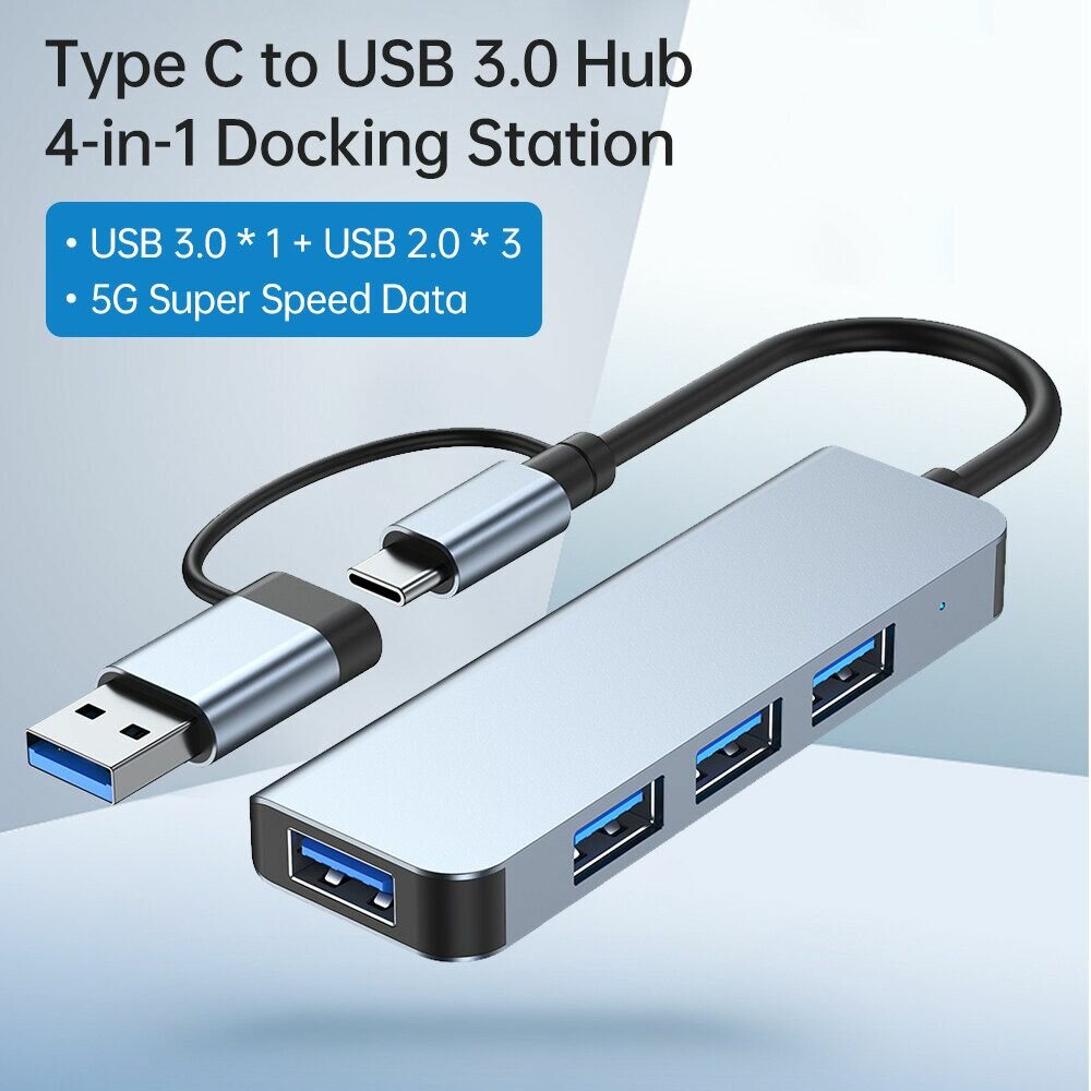 Док-станция типа C к USB-концентратору 4-в-1