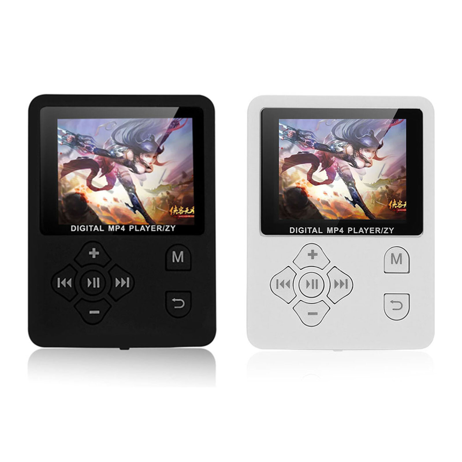 MP3 MP4 Digital Player 1.8 Inches TFT Color Screen Music Player Lossless Audio Video Player E-book FM Radio Voice Recording TF Card Stopwatch 32G Maximum MP3 AMV JPEG JPG TXT WAV 87.5MHz-108MHz 3.7V/180mAh Micro USB Black White 6.9*5.1*0.9cm 25g