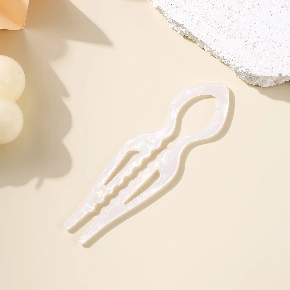 Акриловые черепаховые заколки для волос Белый, 5 white