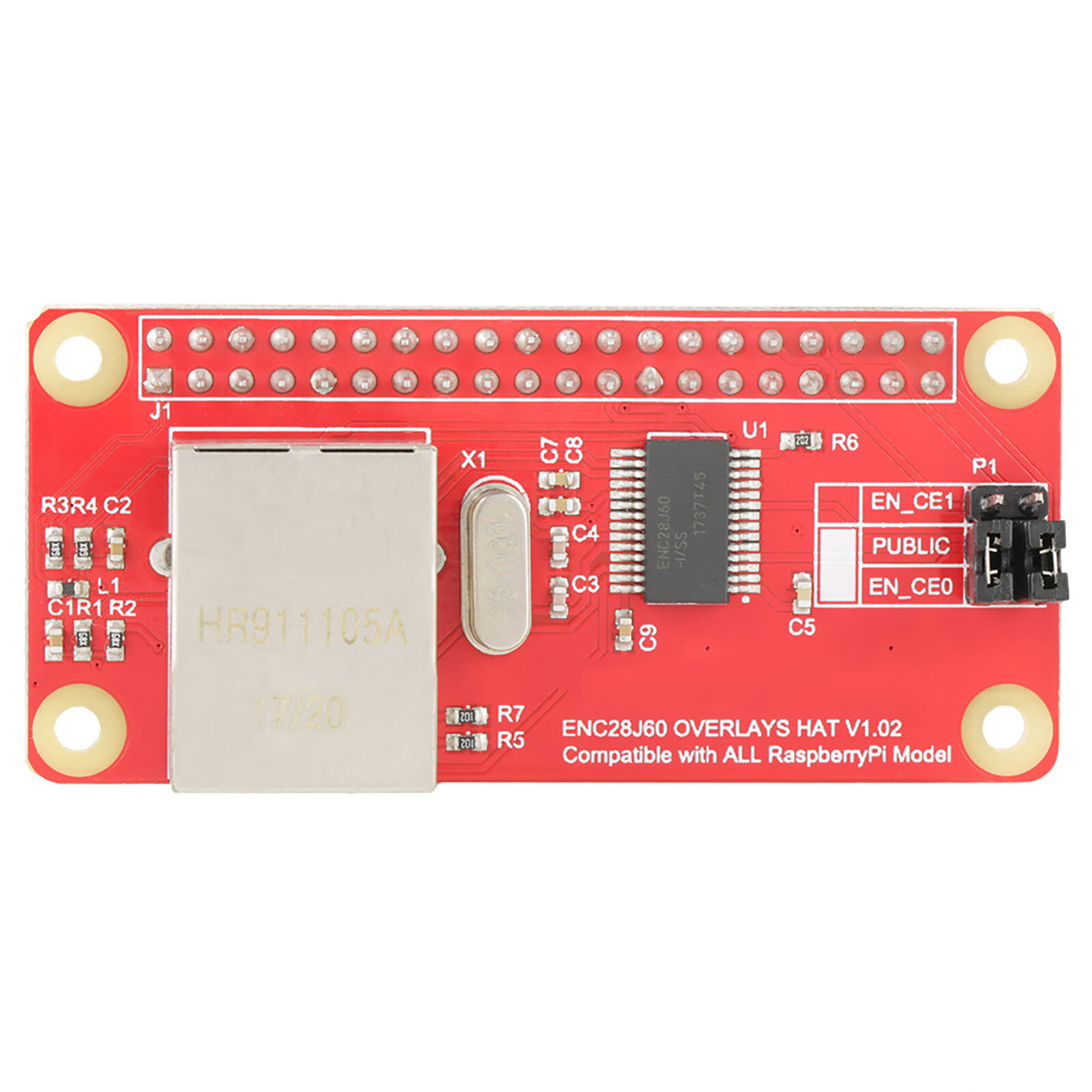 Модуль сетевого адаптера Ethernet LAN ENC28J60 для платы Raspberry Pi Zero