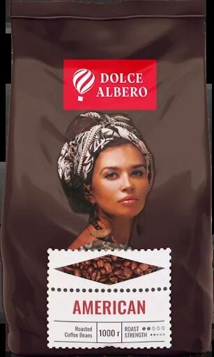 Кофе зерновой DOLCE ALBERO American 100% Arabica, 1кг