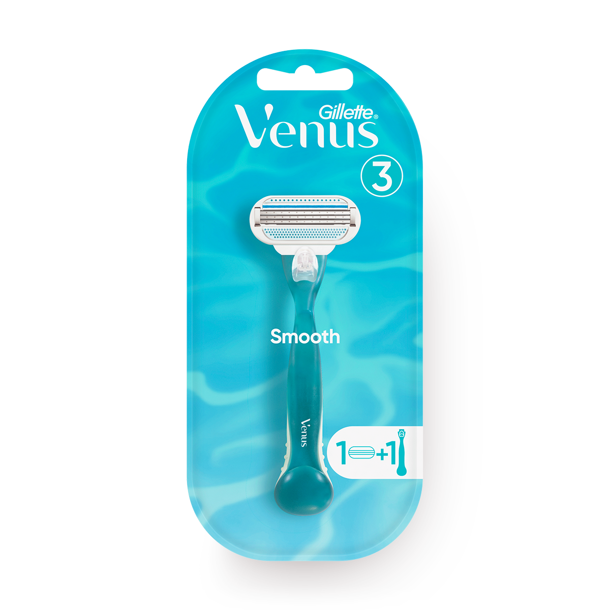 Станок бритвенный Gillette Venus Smooth, 3 лезвия, голубая полоска-индикатор