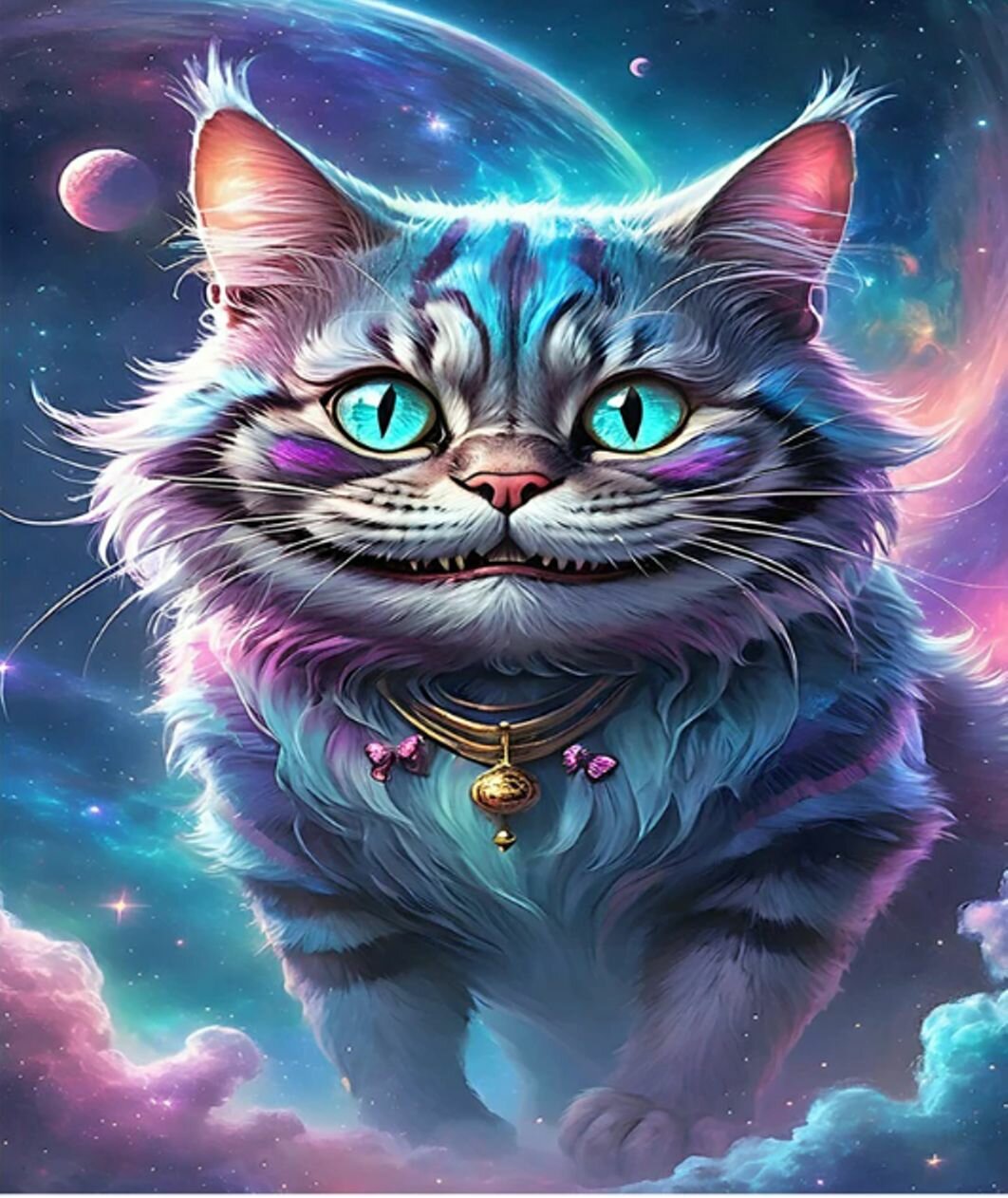 Алмазная мозаика на подрамнике 40*50 "Чеширский кот"