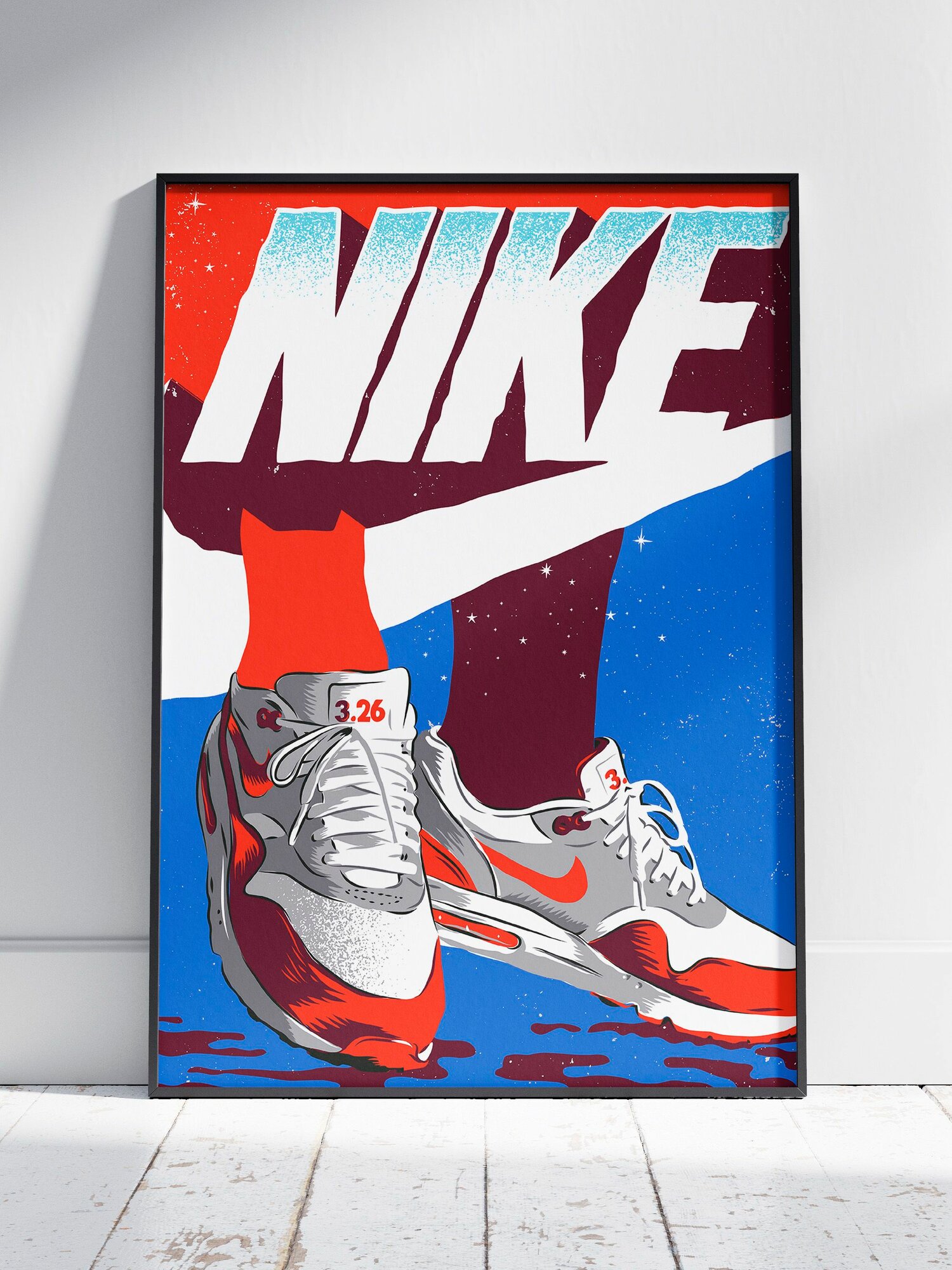 Плакат на стену для интерьера Бренды (Найк - Nike 6) - Постер по моде и одежде формата A3 (30x42 см)