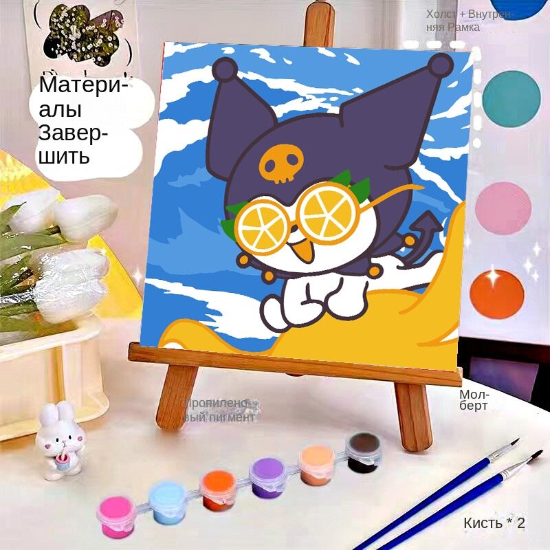 Цифровая картина маслом 20*20, аниме, раскраска маслом, ручная роспись маслом, декор для спальни.