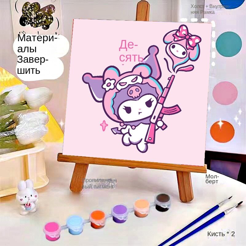 Цифровая картина маслом 20*20, аниме, раскраска маслом, ручная роспись маслом, декор для спальни.