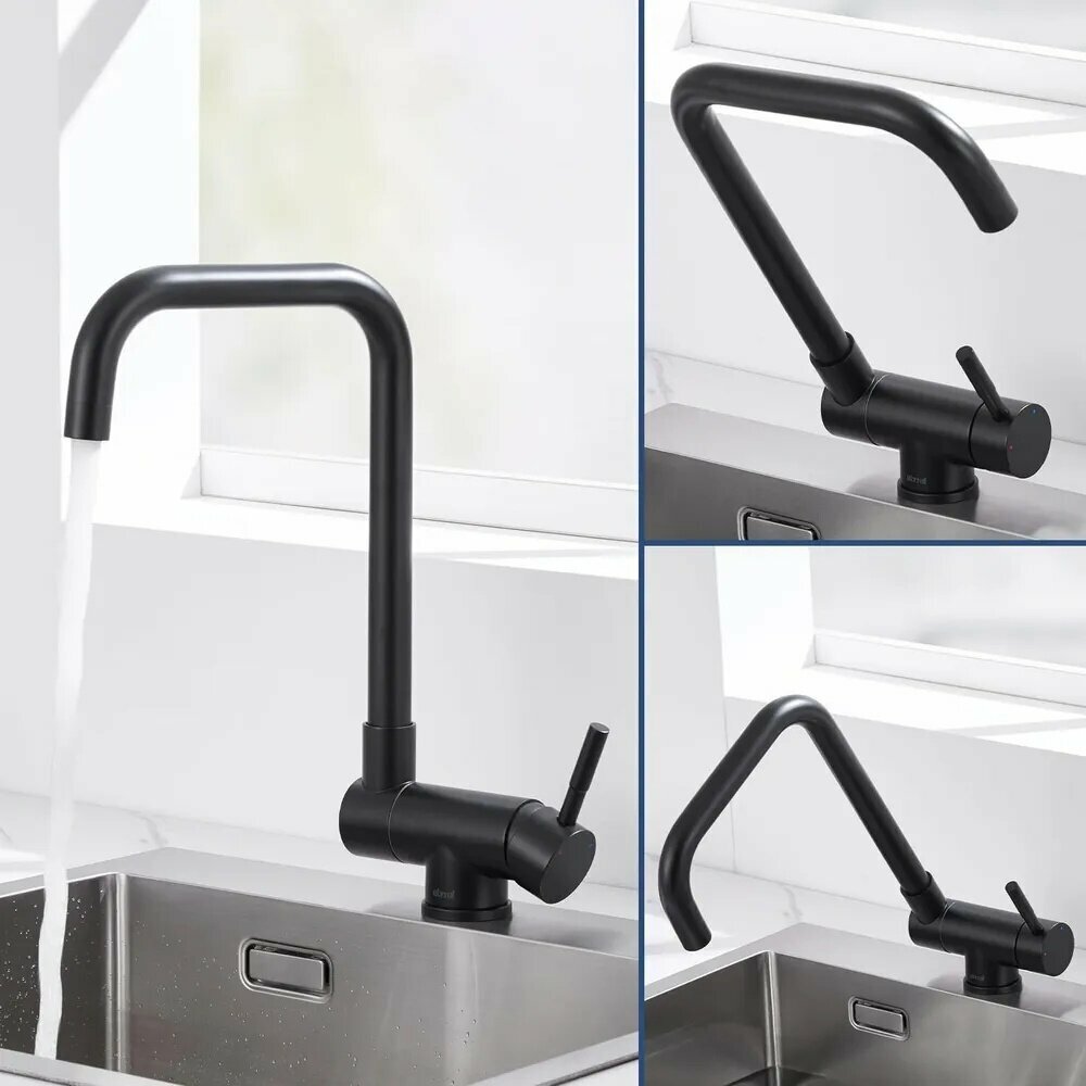 Кухонный кран складной, смеситель высокого давления для кухни с 2 типами струй, одноштоковая кухонная раковина Amatur из нержавеющей стали с возможностью поворота на 360