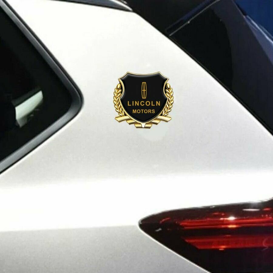 Металлическая эмблема на автомобиль LINCOLN, самоклеющаяся