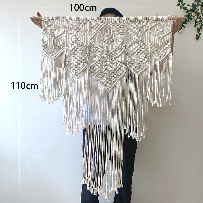 Скандинавский гобелен с кисточками, ручная работа, декор для стен, искусство у изголовья, висячий богемный гобелен для гостиной