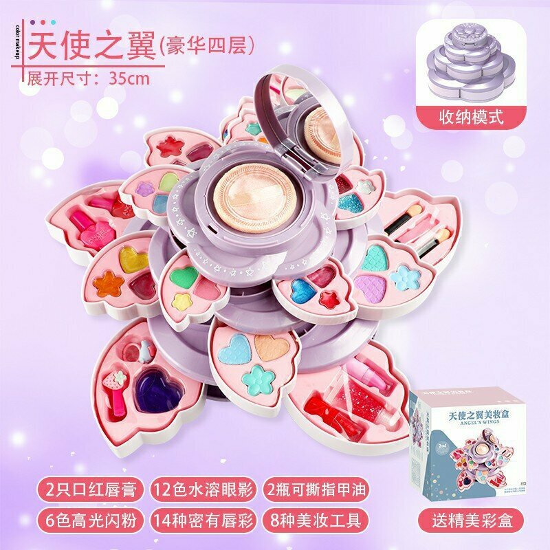 Набор детской косметики для девочек, коробка для макияжа, подарок на день рождения, детская косметика