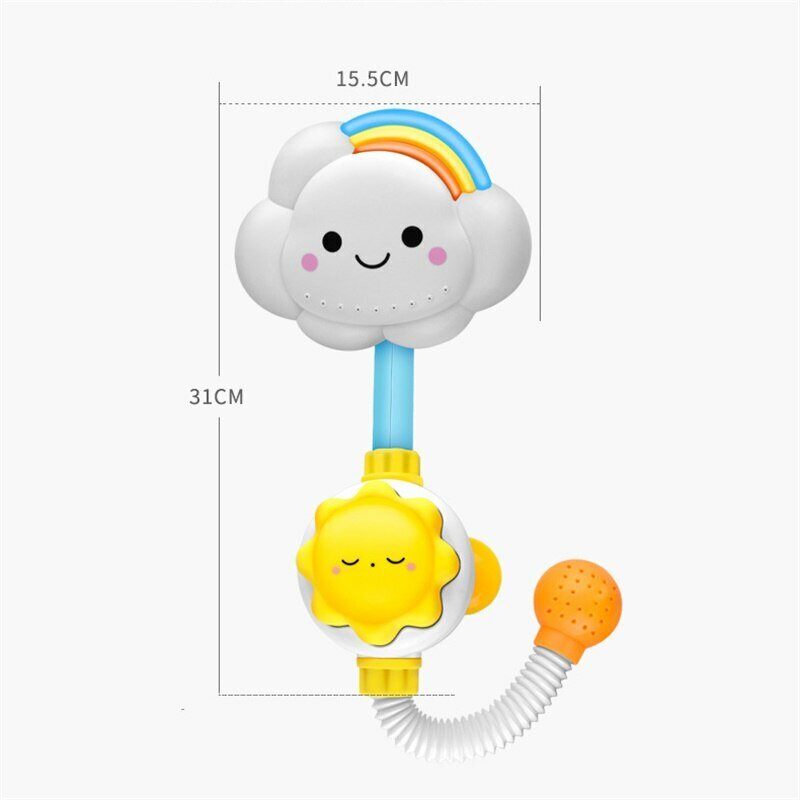 Детская смешная вода игра ванна игрушка ванна белое облако душ кран воды струя плавание ванная комната ванная игрушка детская ванная игрушка (красочный)