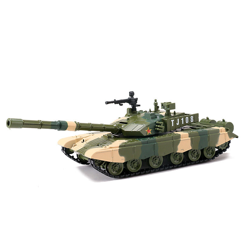 [Jiaye Boxed] Симуляция 99-ти типа гусеничного большого танка, алюминиевая военная модель, детская игрушечная машинка со звуком и светом, с функцией отката