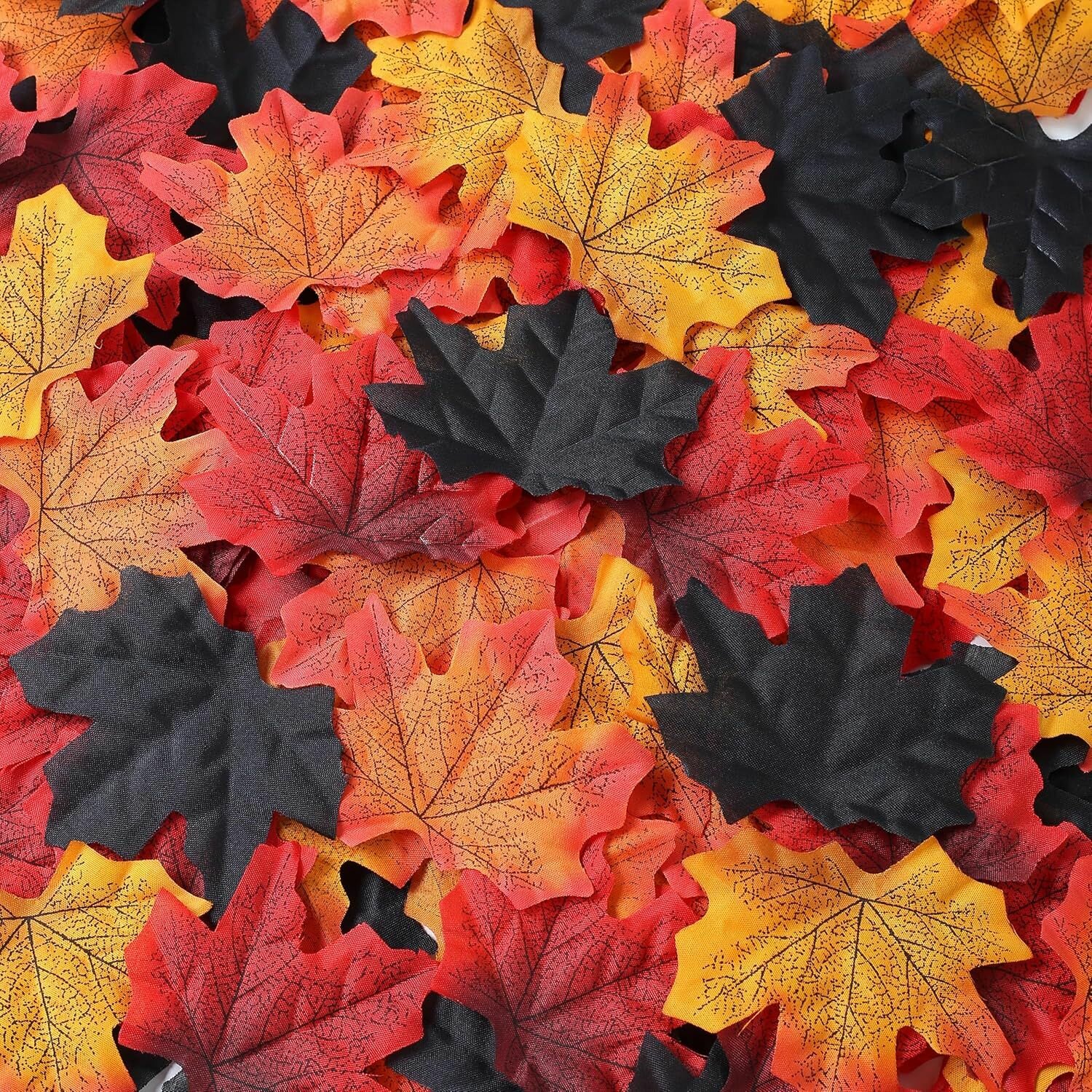 Набор осенних листьев клена 200 шт искусственные листья для декора гирлянда осенняя на Хэллоуин
