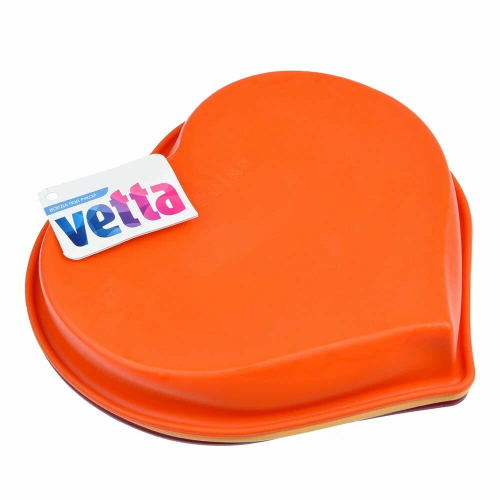Форма для выпечки Vetta силиконовая "Сердце", размер 25х22х4,5 см.3цвета.