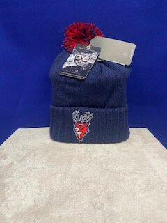 Торпедо хоккей подростковая зимняя шапка с помпоном хк хоккейного клуба Нижний Новгород синяя