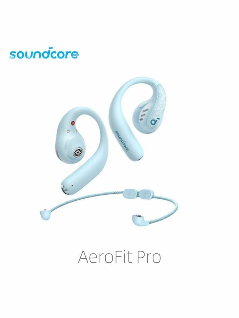 Наушники Soundcore AeroFit Pro, с шейным ободком, беспроводные, синие