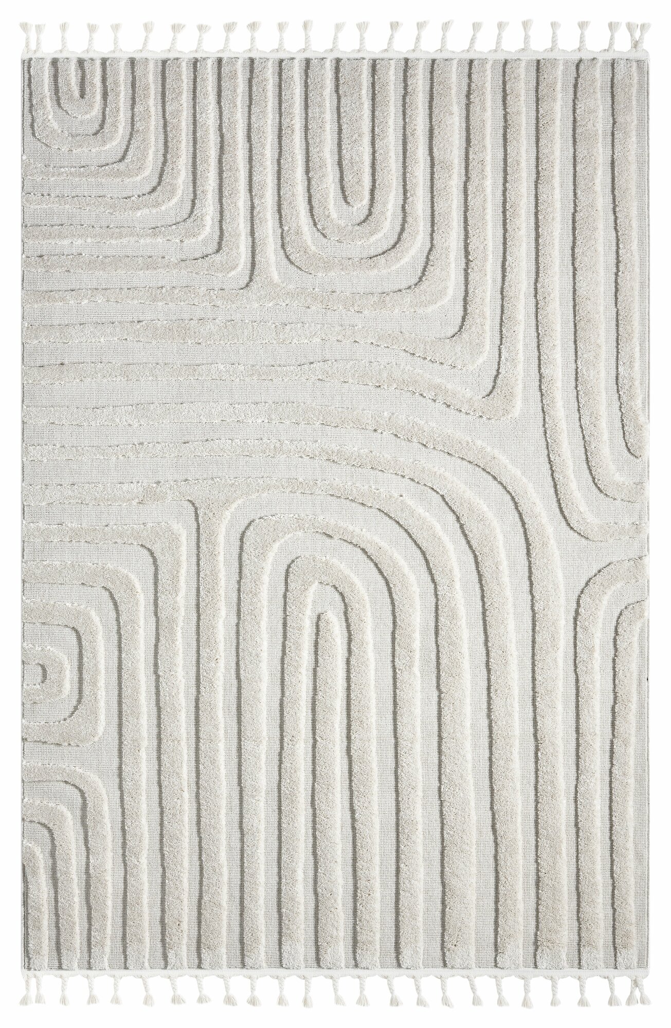 Ковер тканый с двухуровневым ворсом Bilbao BL24 (LS76A) 80х150 см, кремовый