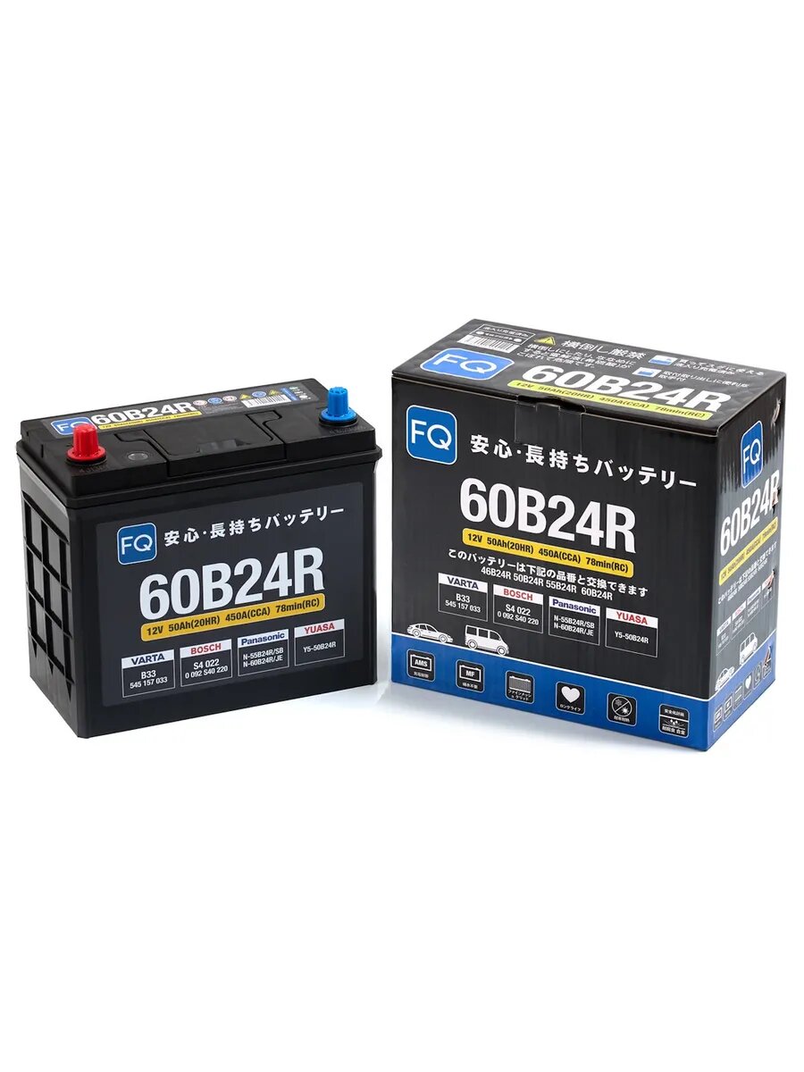 Аккумулятор FQ 60B24R 12V 50Ач 450А 237x127x220 прям. пол.