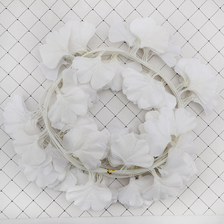 Искусственные ротанговые листья гинкго, зеленые листья, покрытие водопроводных труб, потолочное украшение, пластиковое зеленое растение, ландшафтный дизайн