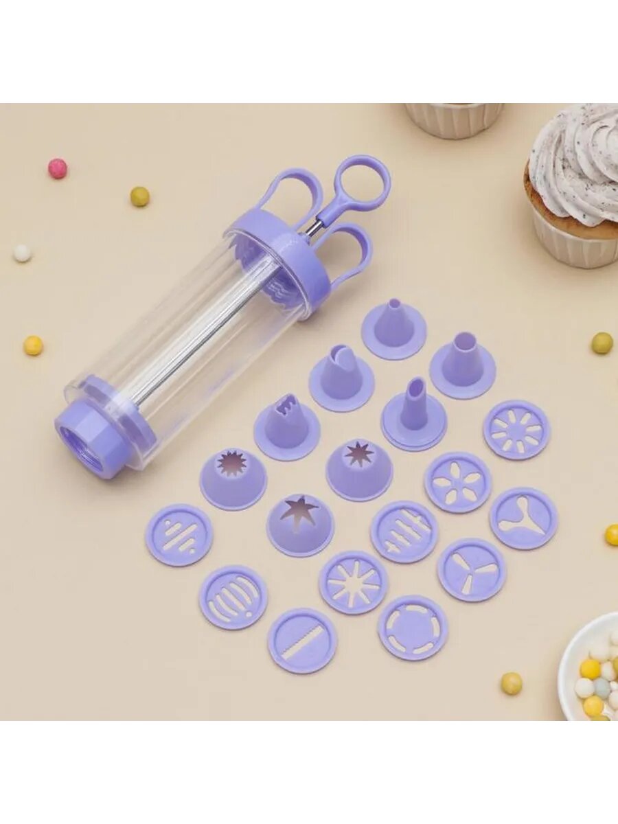 Кондитерский шприц с 18 насадками для профессионалов