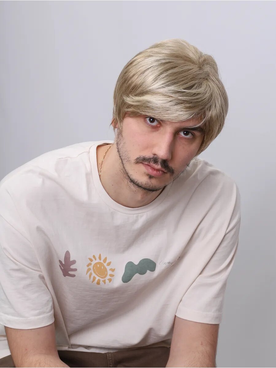 Парик мужской короткая стрижка с челкой