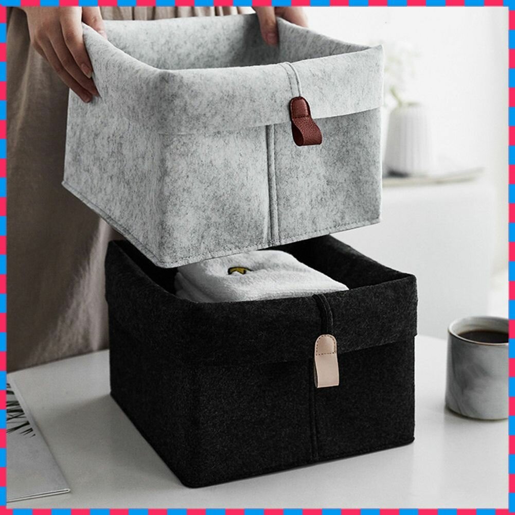 Корзина из фетра в скандинавском стиле для гостиной, столик для хранения всякой всячины, серый