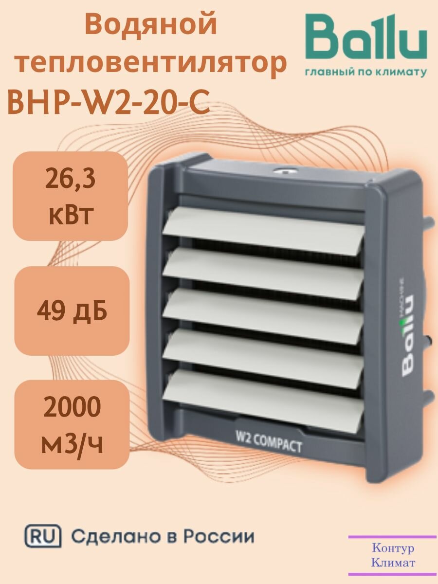 Тепловентилятор водяной Ballu BHP-W2-20-C