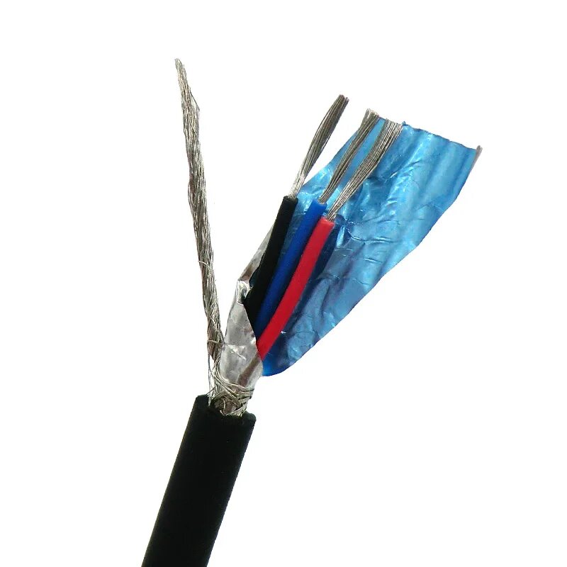 Экранированный провод медный 3 core, 0.3mm2(22AWG), 1 м