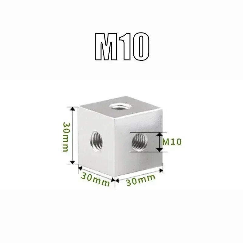5 шт. анодированный алюминиевый кронштейн кубического разъема M3-M10 Black, M10x 30 x 30 x 30mm