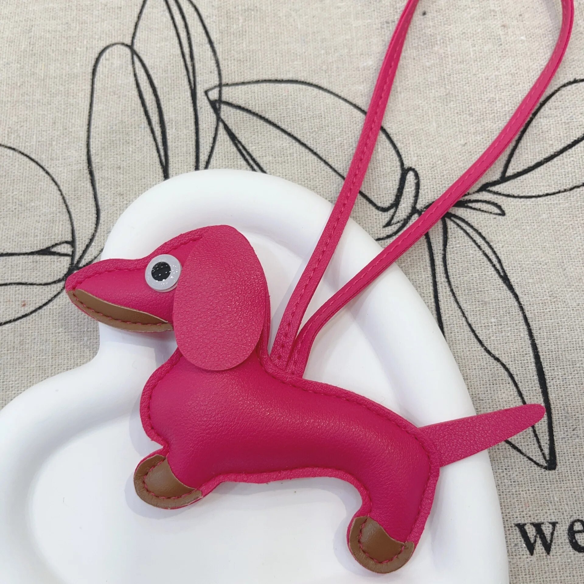 Брелок Corgi с 3D глазами, кулон, маленькое животное, декоративная кожаная сумка, подвеска, милый мультяшный брелок для ключей с собакой, аксессуары, подарок для детей