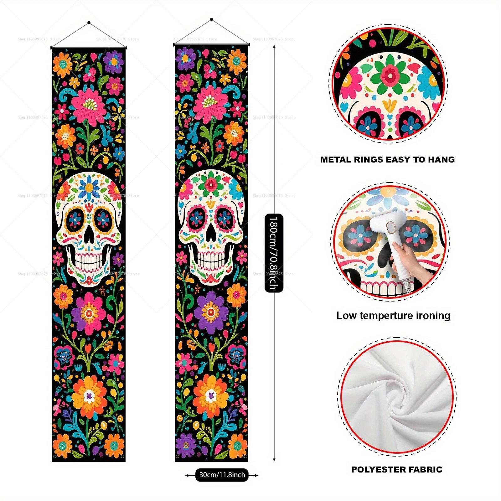 Мексиканский баннер Día de los Muertos, Style 4