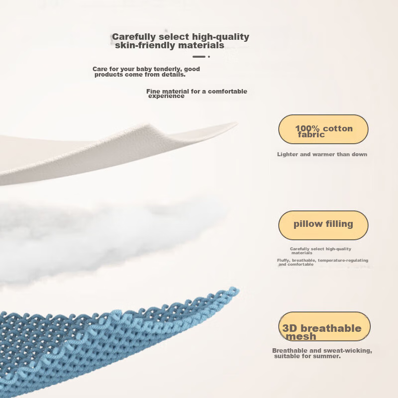 9i9 Baby Shaping Pillow, Newborn Comfort Pillow, Infant Head Positioning Pillow, Anti-Startle Pillow, Blue A78